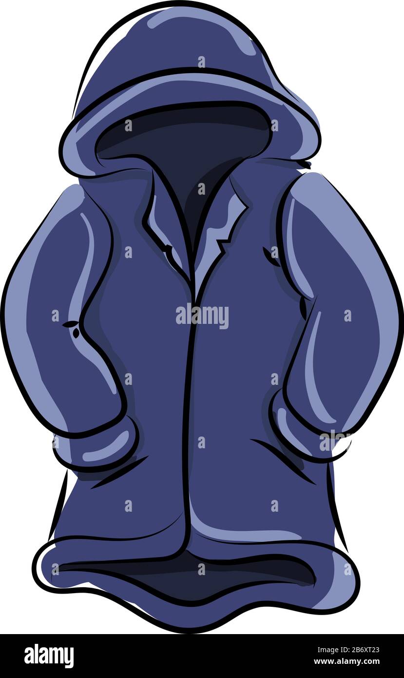Blue jacket, illustration, vector on white background Stock Vector ...