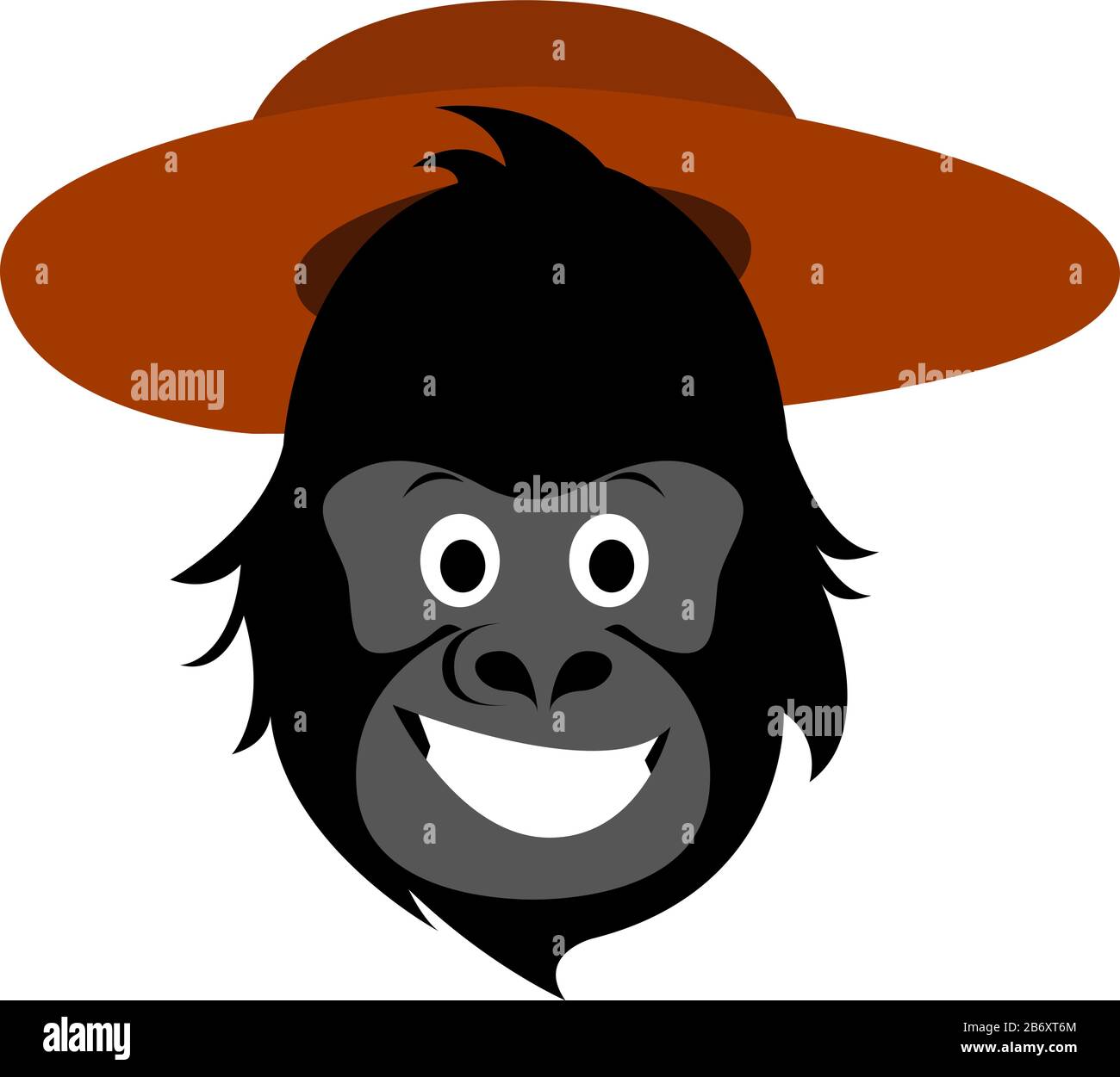 King kong with hat, illustration, vector on white background Stock ...