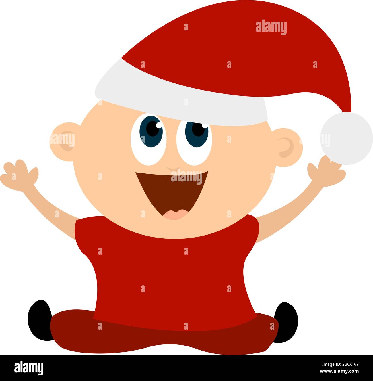 Baby santa, illustration, vector on white background Stock Vector Image ...