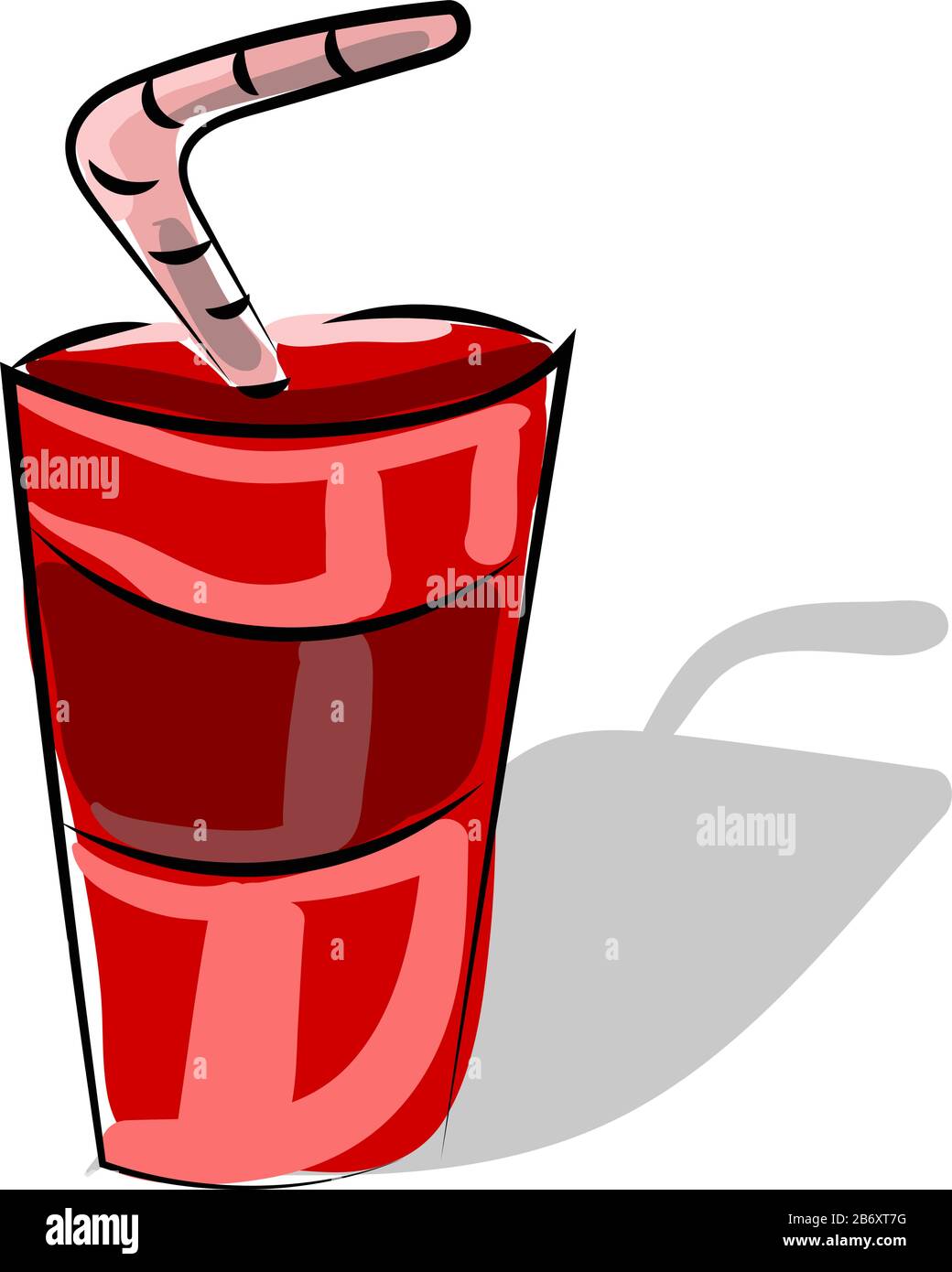 Red cup with drink, illustration, vector on white background Stock ...