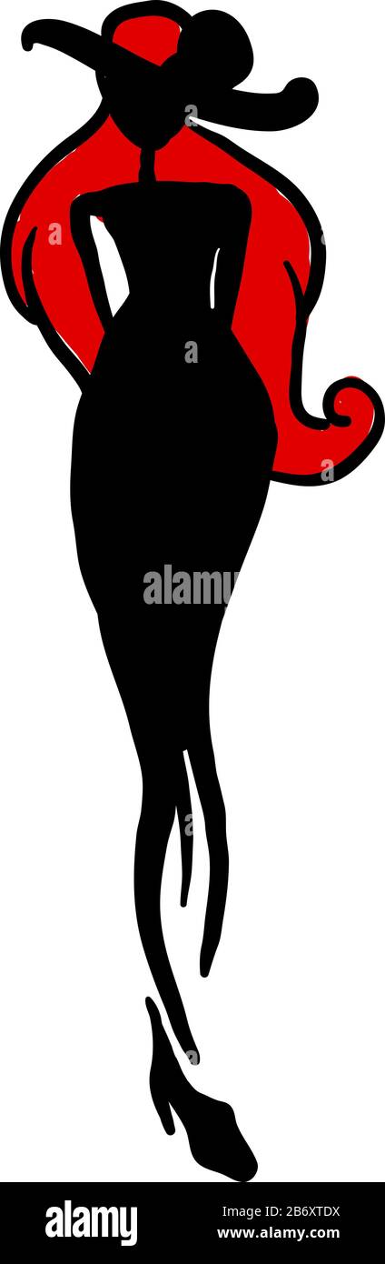 Girl figure, illustration, vector on white background Stock Vector ...