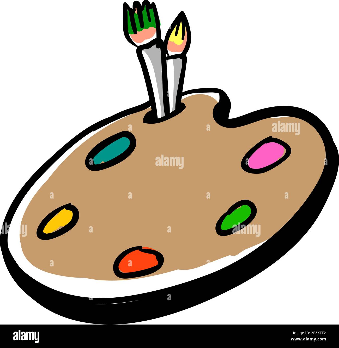 Color pallete drawing, illustration, vector on white background Stock ...
