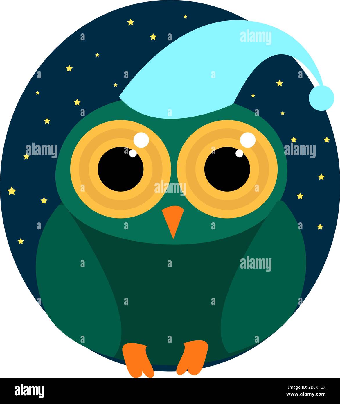 Night owl, illustration, vector on white background Stock Vector Image ...