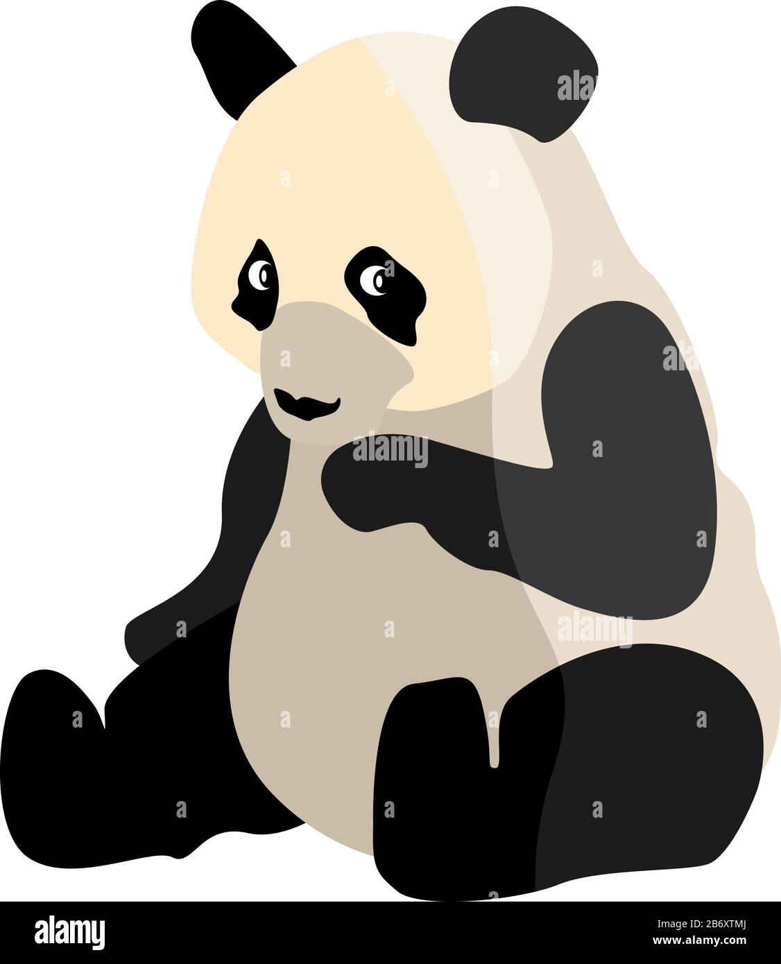 Sitting panda, illustration, vector on white background Stock Vector ...