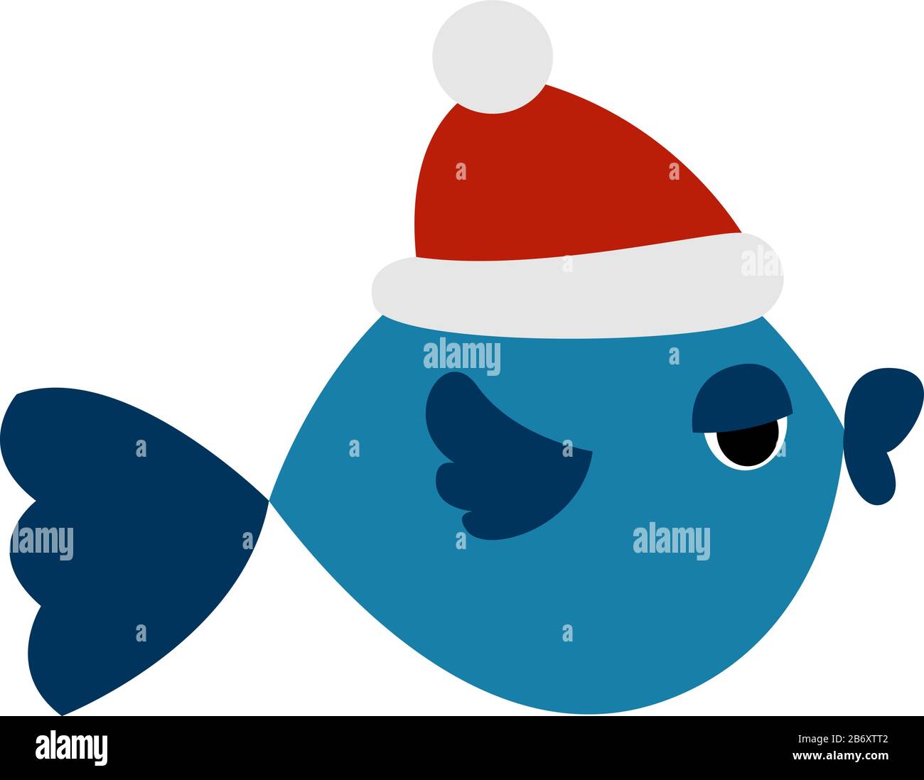 Fish with hat, illustration, vector on white background Stock Vector ...