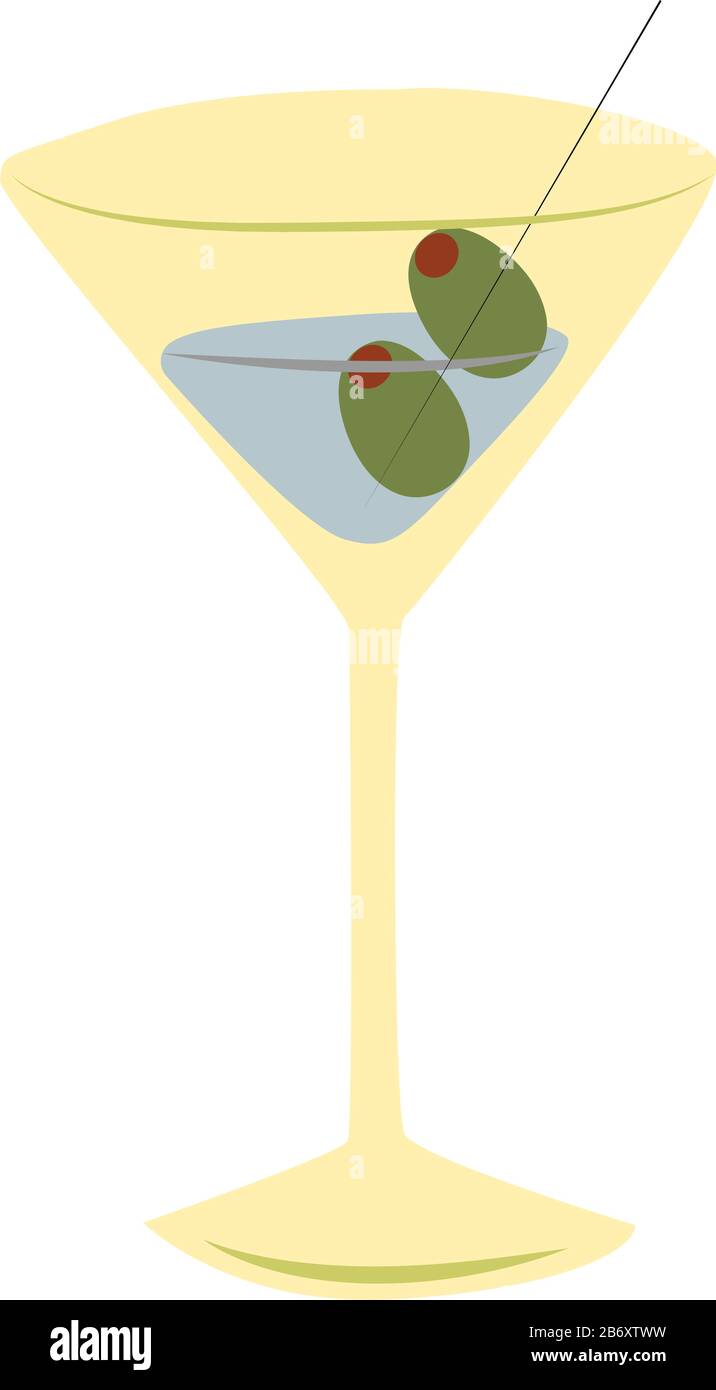 Dry martini, illustration, vector on white background Stock Vector ...