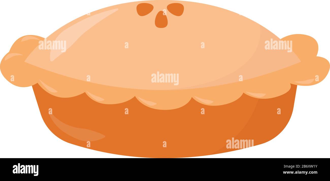 Apple pie, illustration, vector on white background Stock Vector Image ...