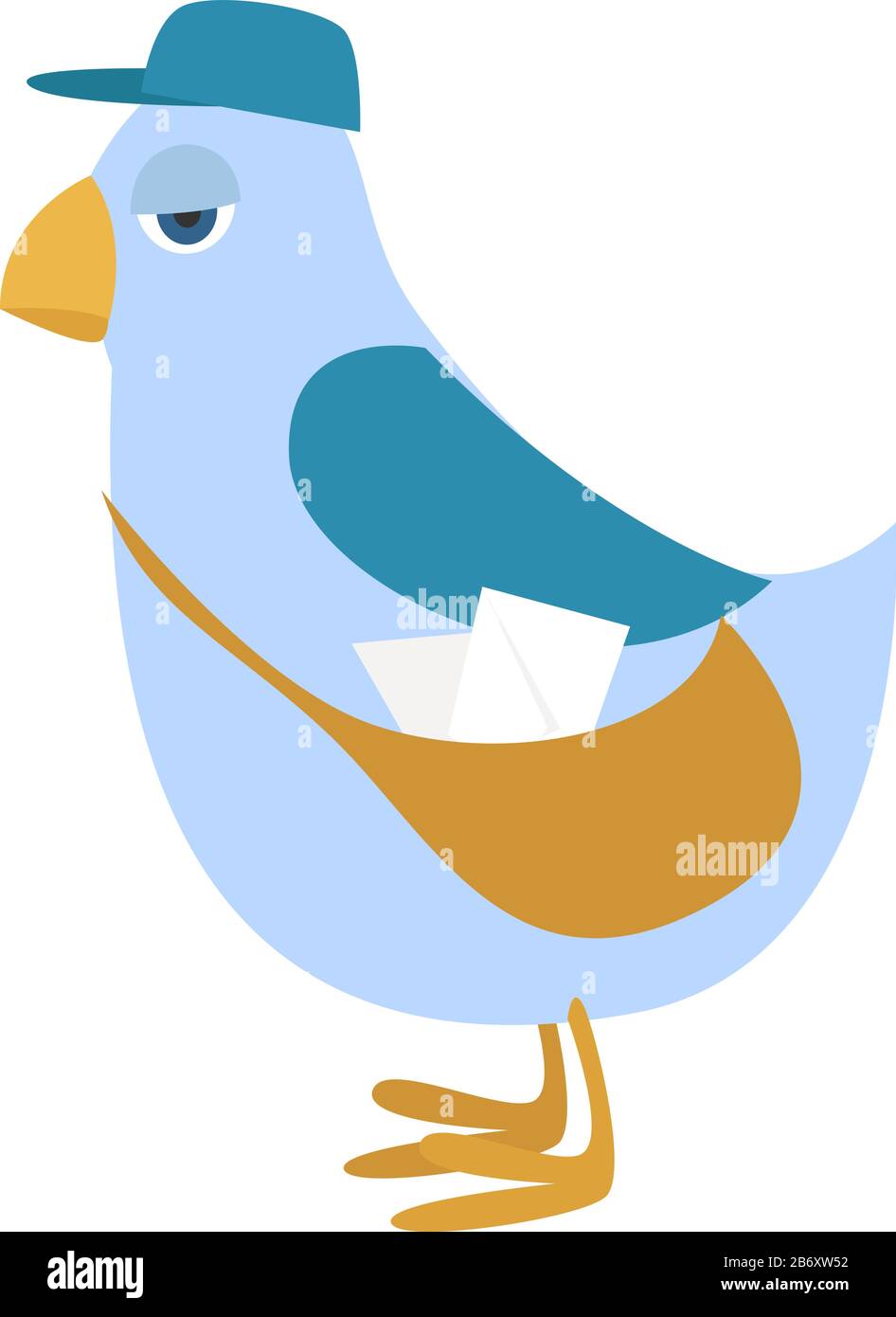 Pigeon mail, illustration, vector on white background Stock Vector ...