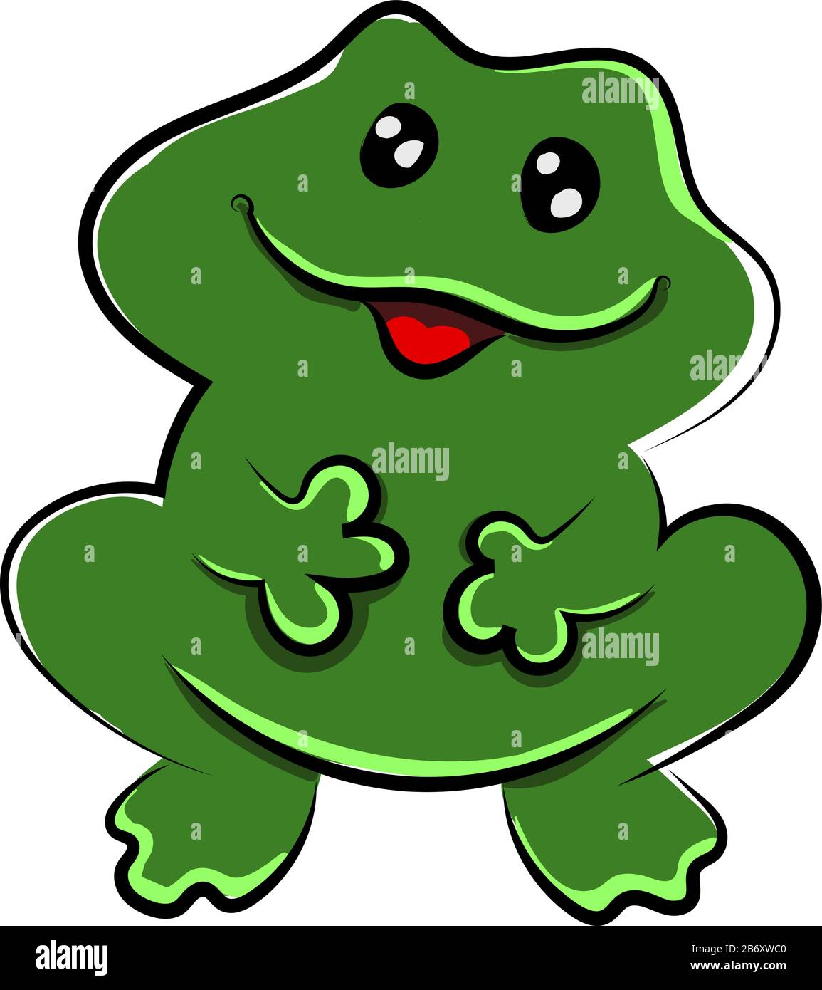 Happy frog, illustration, vector on white background Stock Vector Image ...