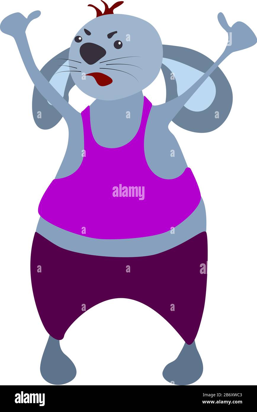 Fat mouse, illustration, vector on white background Stock Vector Image ...