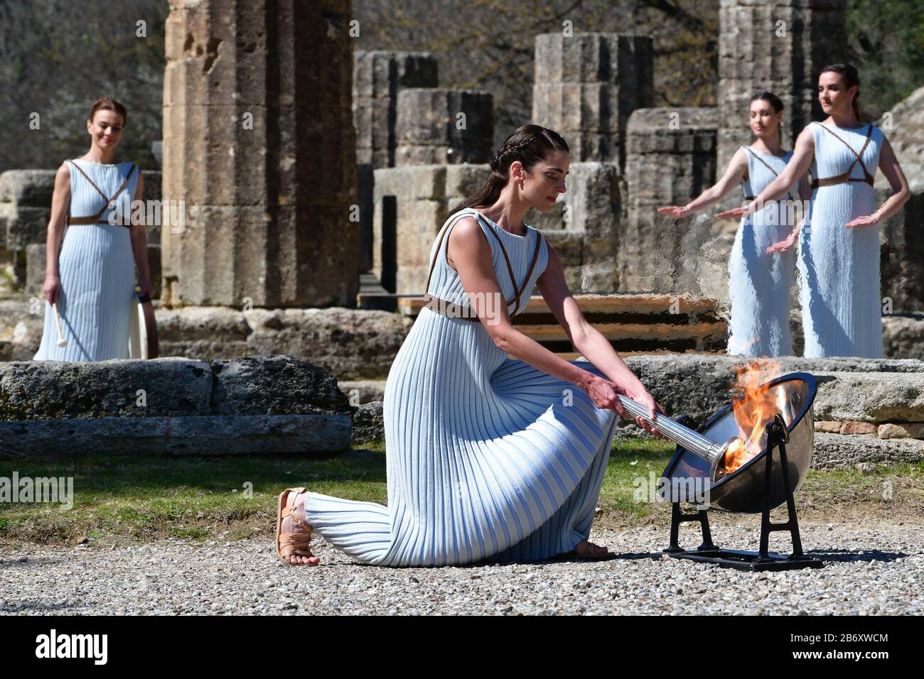 Olympia, Greece. 12th Mar, 2020. Greek actress Xanthi Georgiou, playing ...