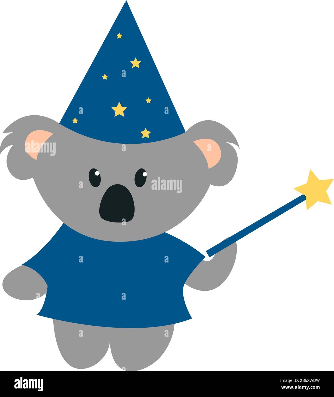 Koala magician, illustration, vector on white background Stock Vector ...