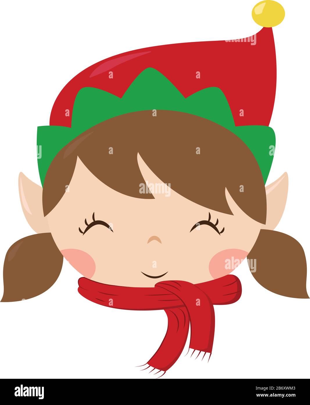 Elf girl, illustration, vector on white background Stock Vector Image ...