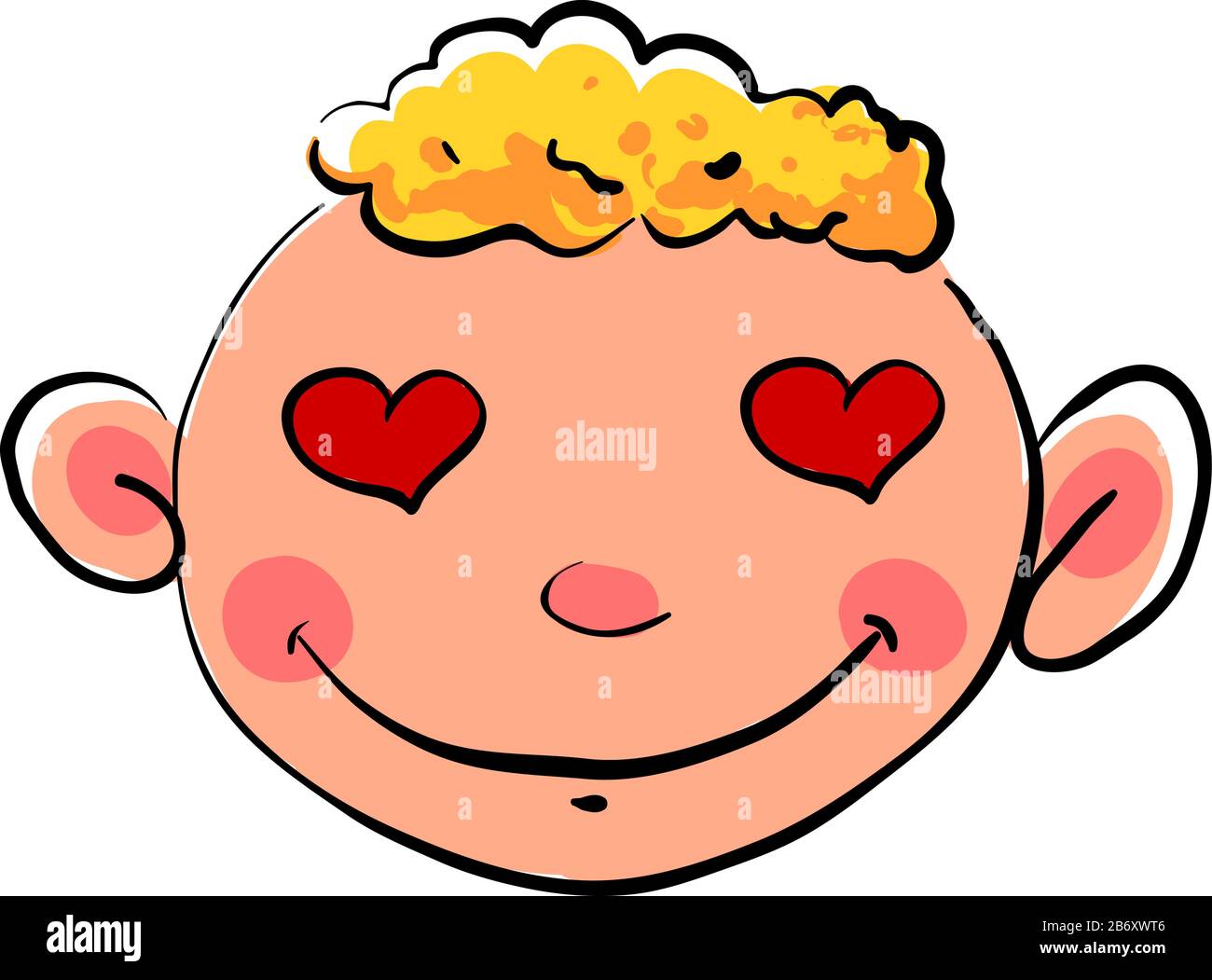 Boy in love, illustration, vector on white background Stock Vector ...
