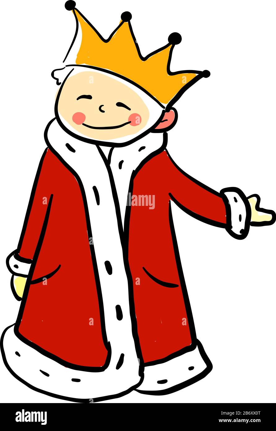 Happy king, illustration, vector on white background Stock Vector Image ...
