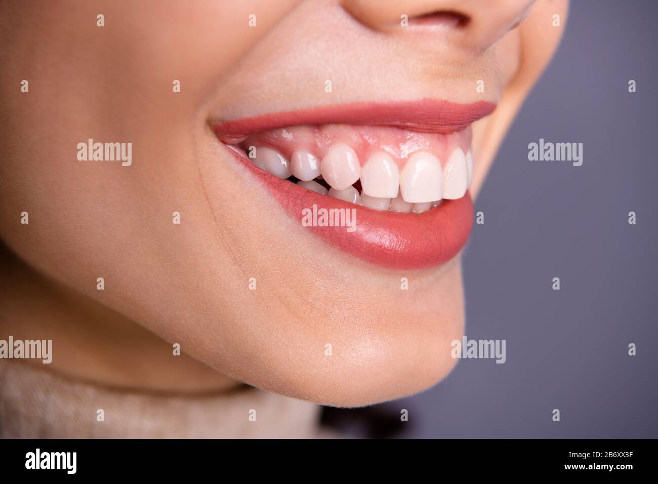 Cropped close up side profile photo beautiful she her lady show perfect ...