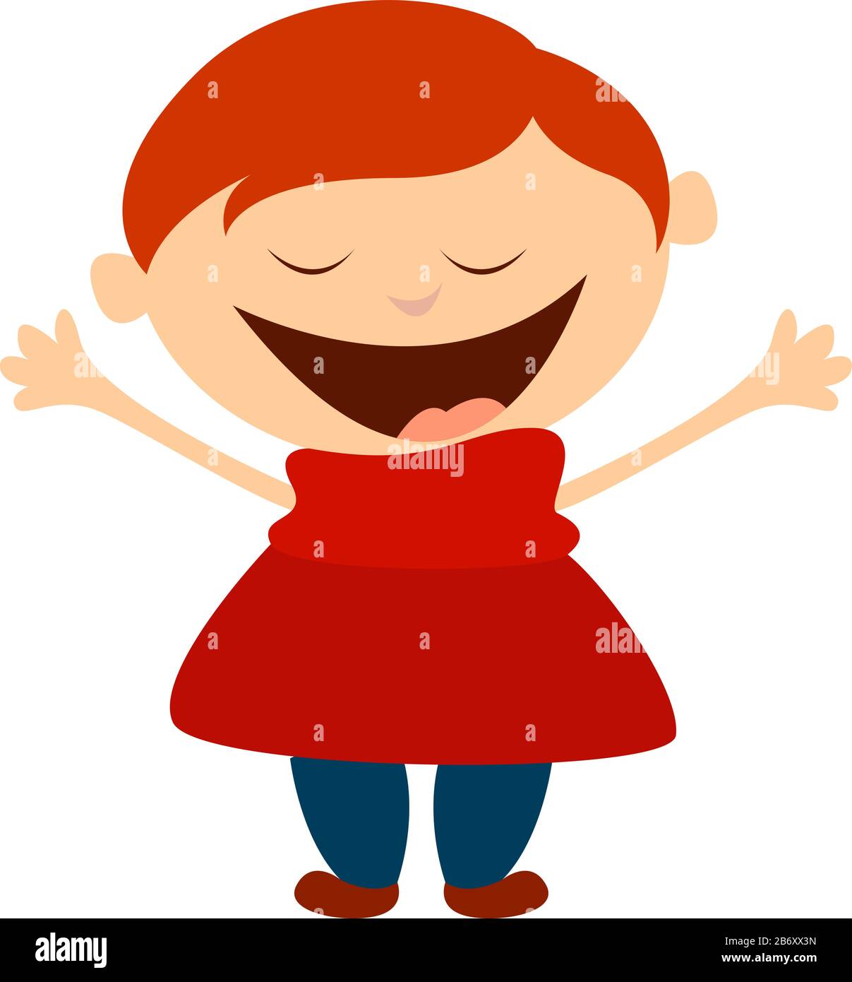 Happy boy, illustration, vector on white background Stock Vector Image ...