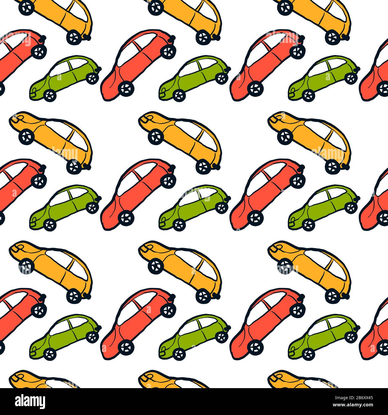 Cars pattern, illustration, vector on white background Stock Vector ...