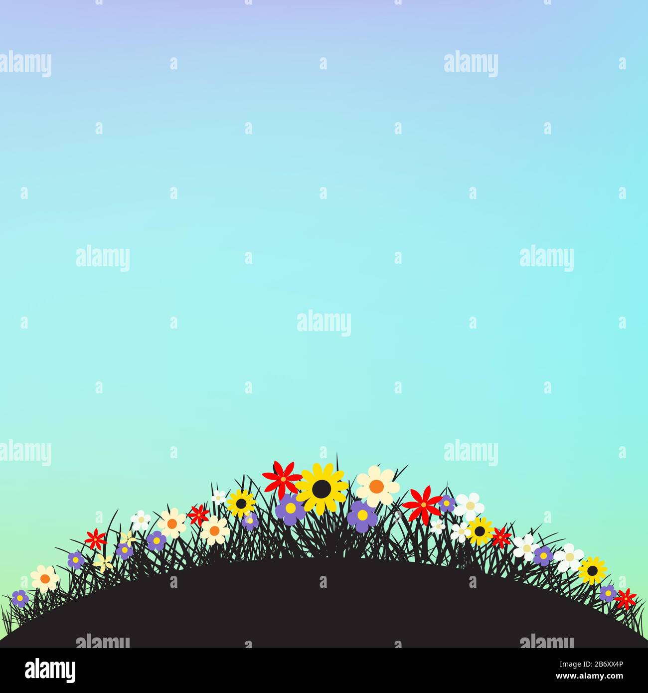 flowers hill round shape template Stock Vector Image & Art - Alamy