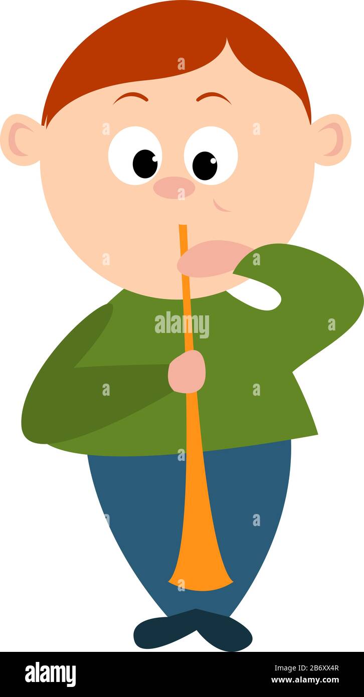 Musical pipe, illustration, vector on white background Stock Vector ...