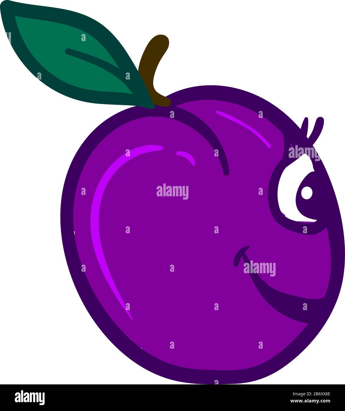 Happy prunes, illustration, vector on white background Stock Vector ...