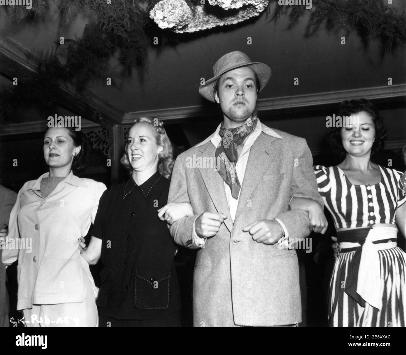 Director ORSON WELLES on set candid with dancers rehearsing Inquirer ...