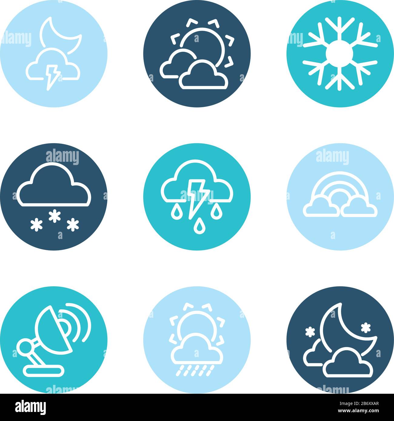 set of icons weather, block and flat style icon vector illustration ...