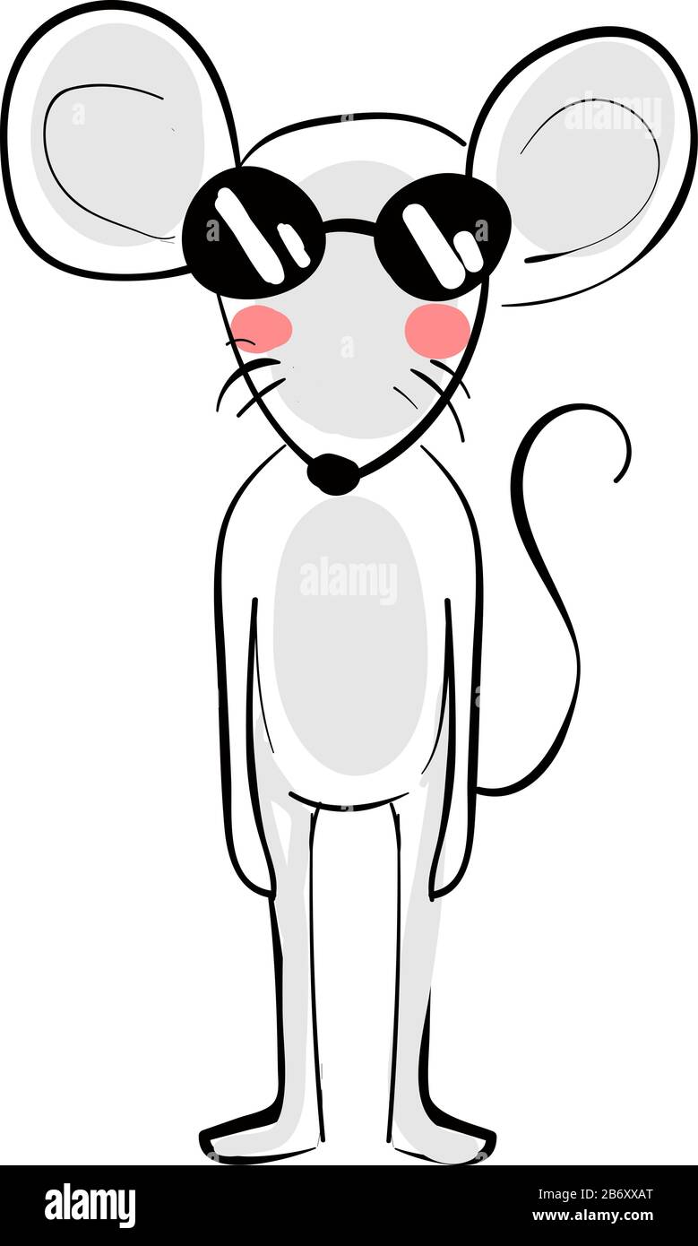 Cool mouse, illustration, vector on white background Stock Vector Image ...