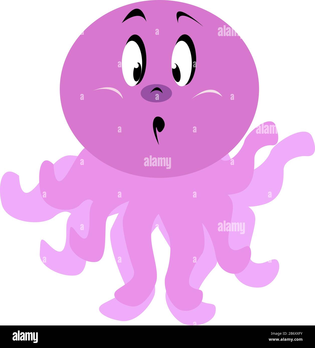Purple octopus, illustration, vector on white background Stock Vector ...