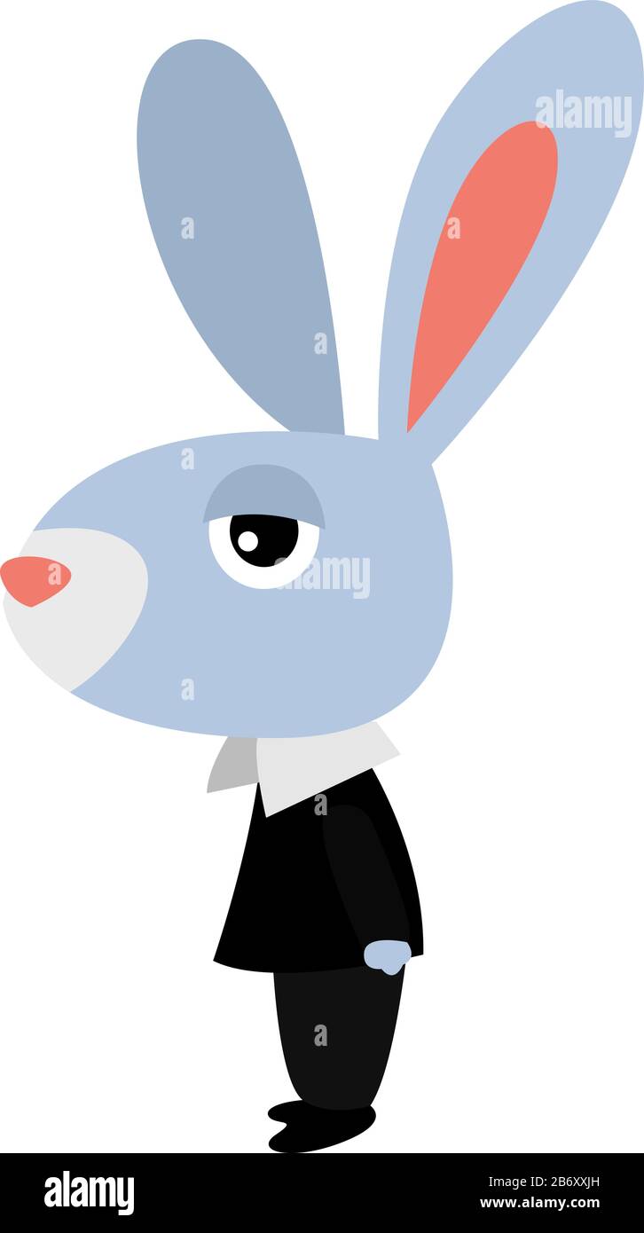 Bunny in suit, illustration, vector on white background Stock Vector ...