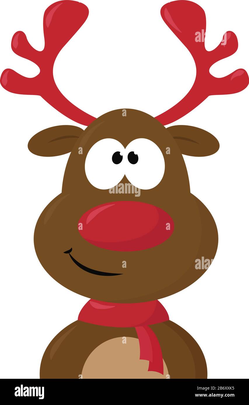 Christmas deer on red Cut Out Stock Images & Pictures - Alamy