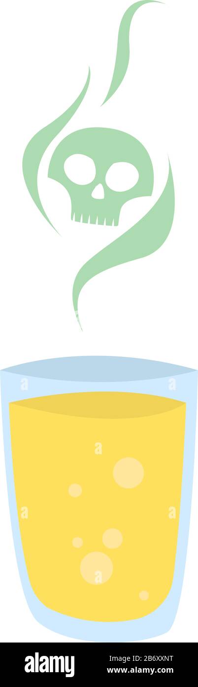 Poison in glass, illustration, vector on white background Stock Vector ...