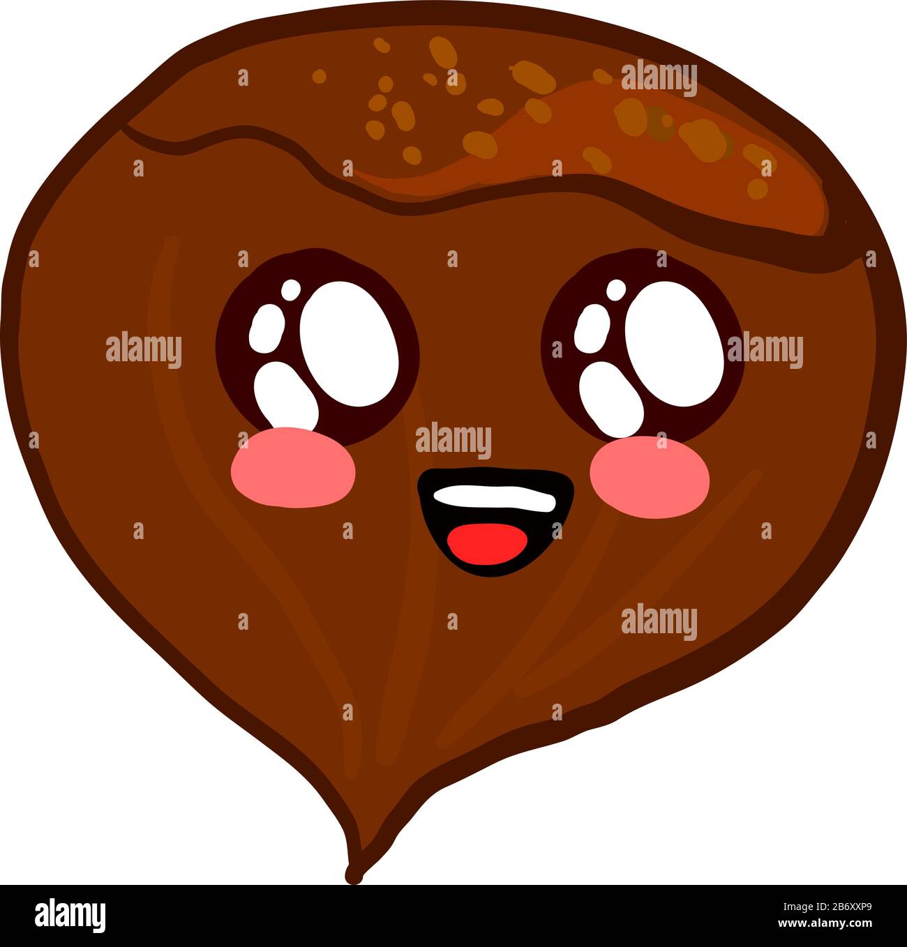 Cute hazelnut, illustration, vector on white background Stock Vector ...