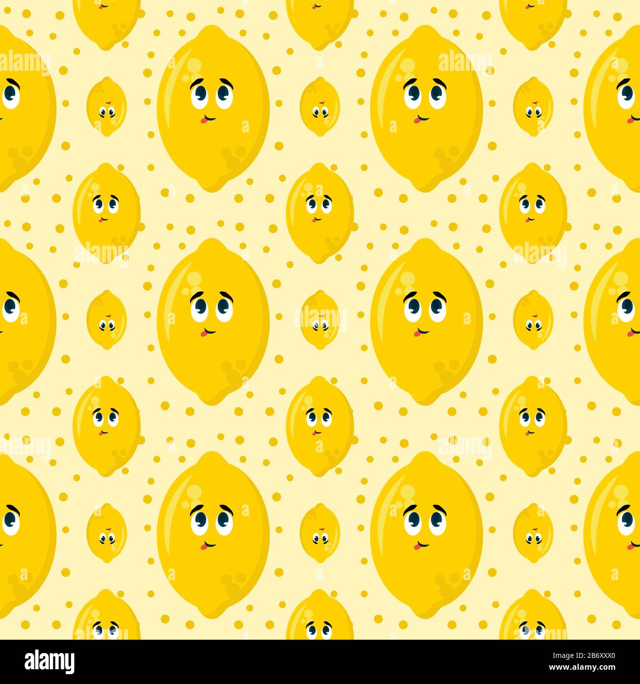 Lemon pattern, illustration, vector on white background Stock Vector ...