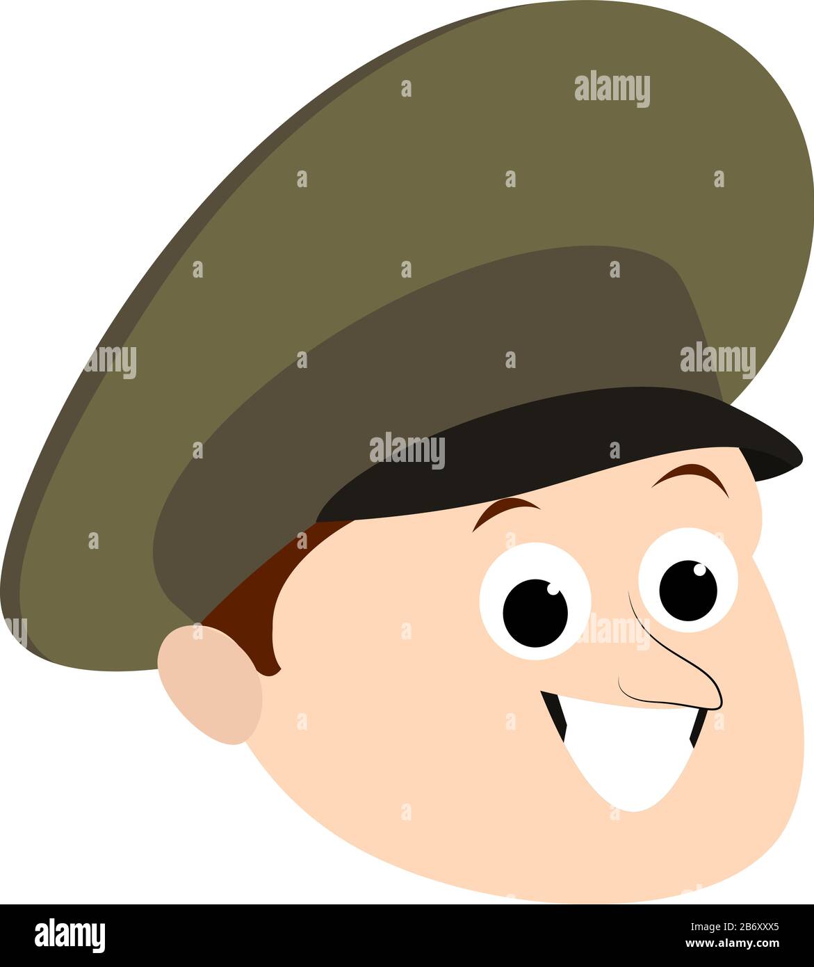 Officer cap, illustration, vector on white background Stock Vector ...
