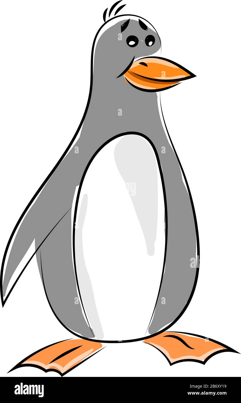 Penguin cartoon, illustration, vector on white background Stock Vector ...