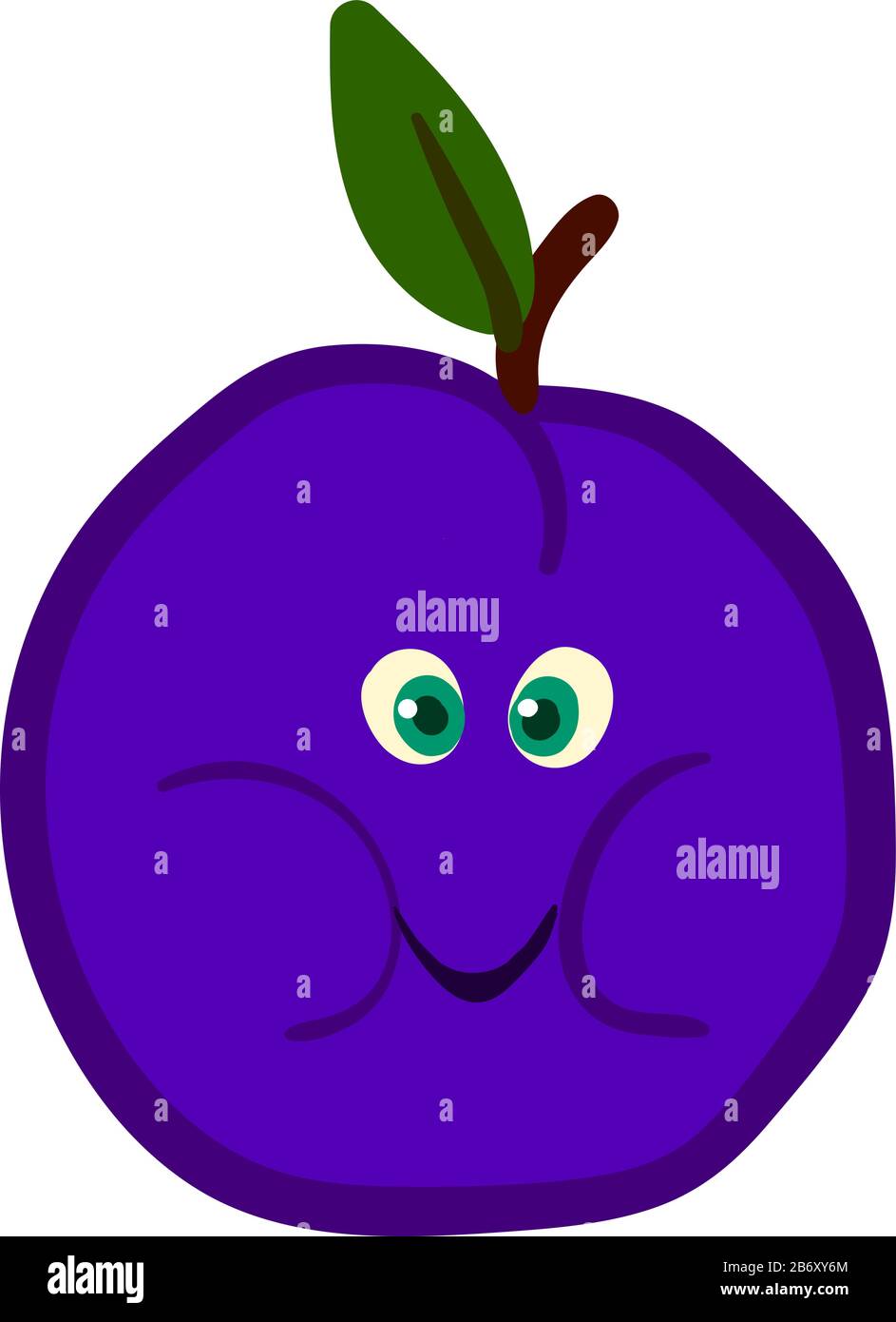 Fat prunes, illustration, vector on white background Stock Vector Image ...