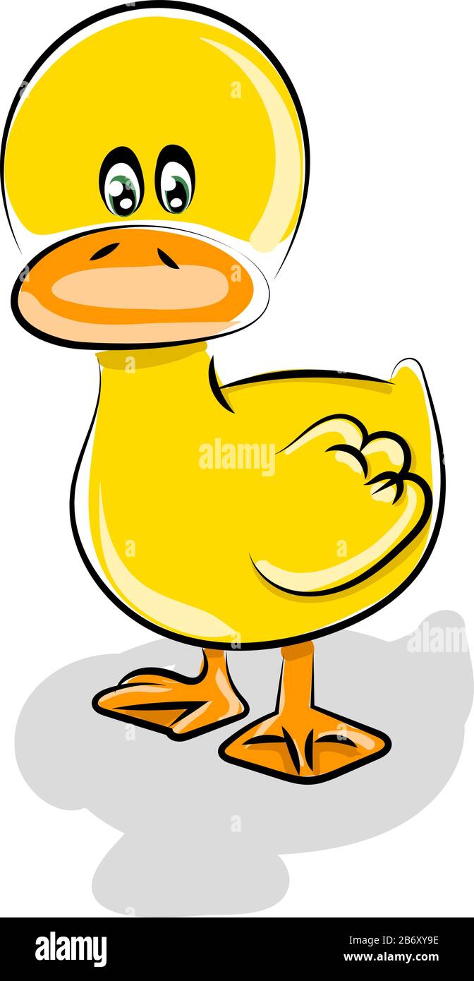 Little duck, illustration, vector on white background Stock Vector ...