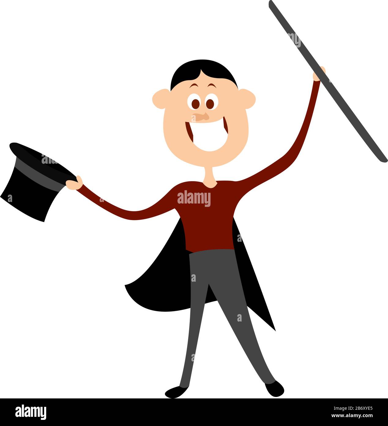 Magician, illustration, vector on white background Stock Vector Image ...