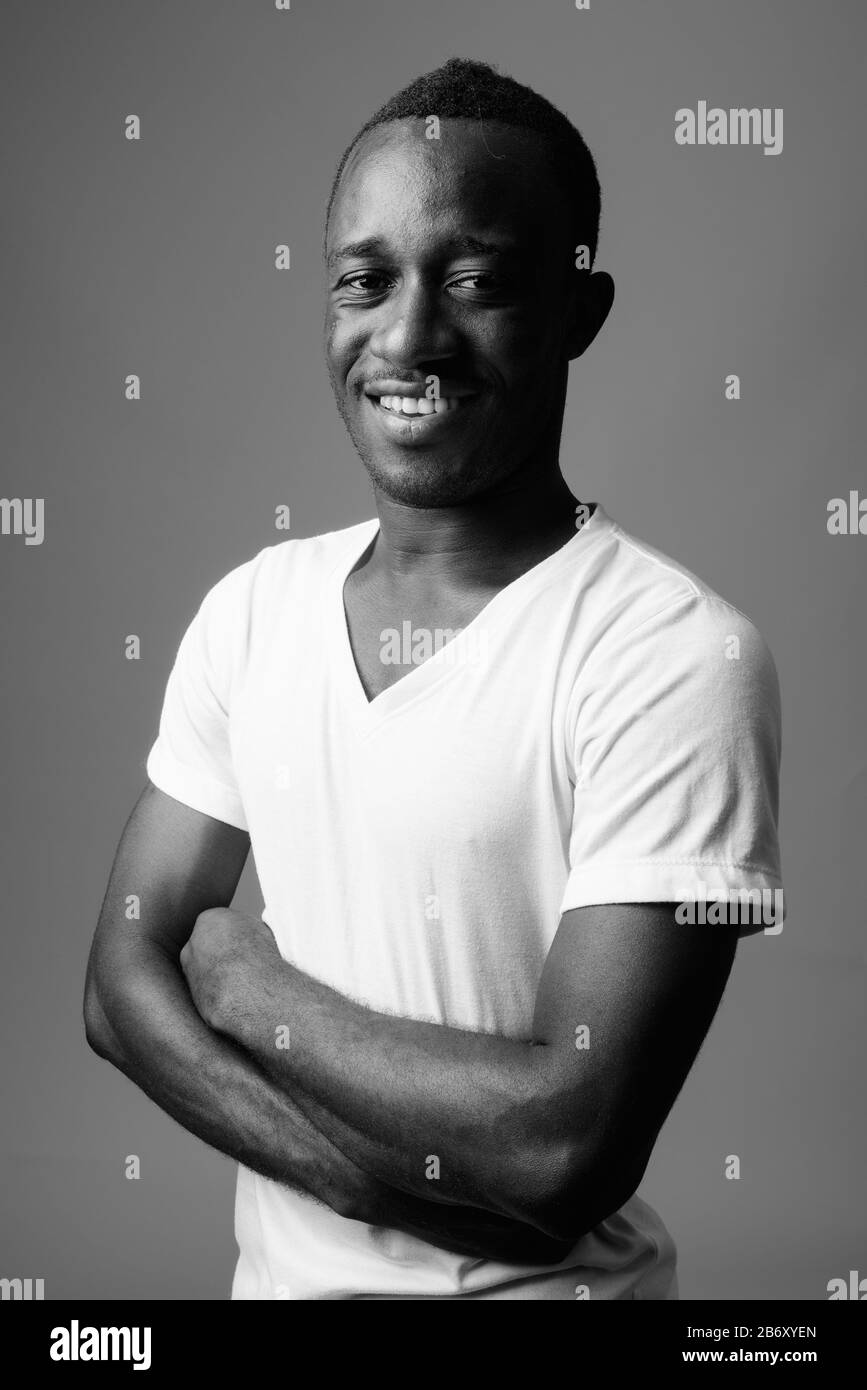 Confident african american man smiling Black and White Stock Photos ...