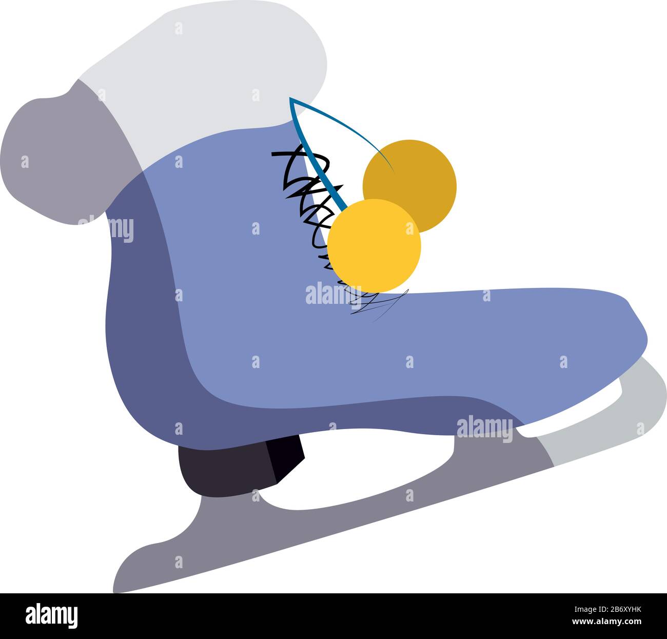Blue snow skate, illustration, vector on white background Stock Vector ...