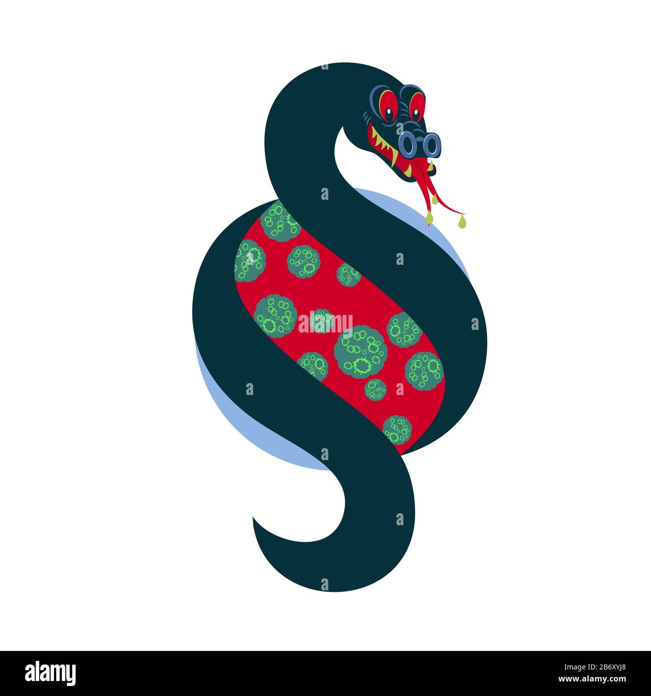 Snake entwined around the planet symbolizing a virus infection. Covid ...