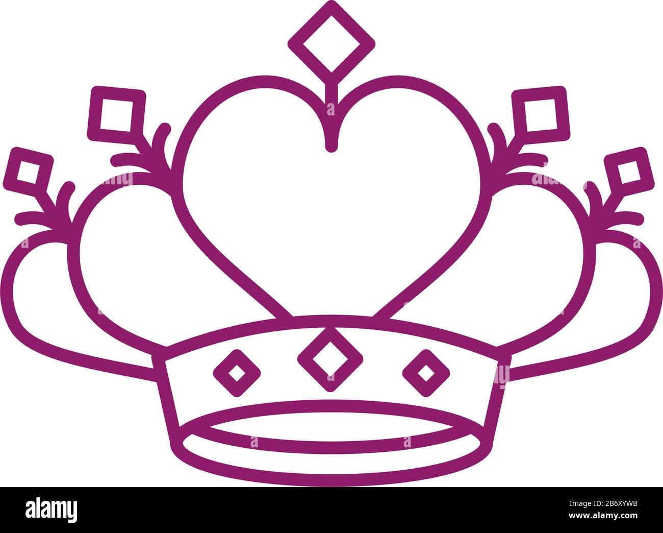cute crown on white background, line style icon vector illustration ...