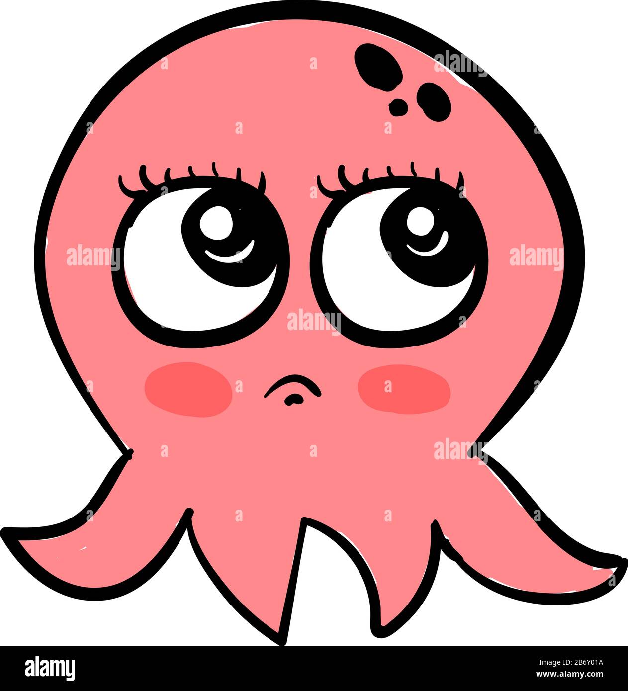 Small octopus, illustration, vector on white background Stock Vector ...