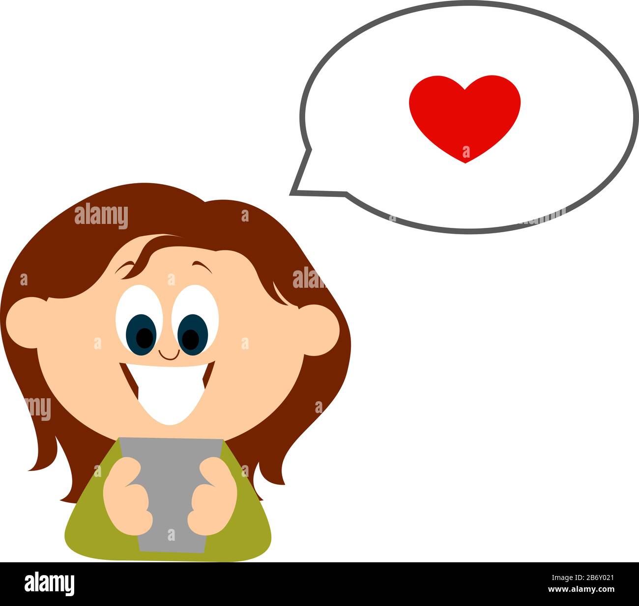 Love girl, illustration, vector on white background Stock Vector Image ...