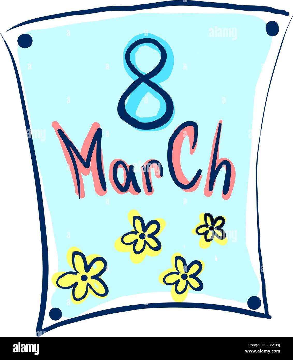 March 8 love letter, illustration, vector on white background Stock ...