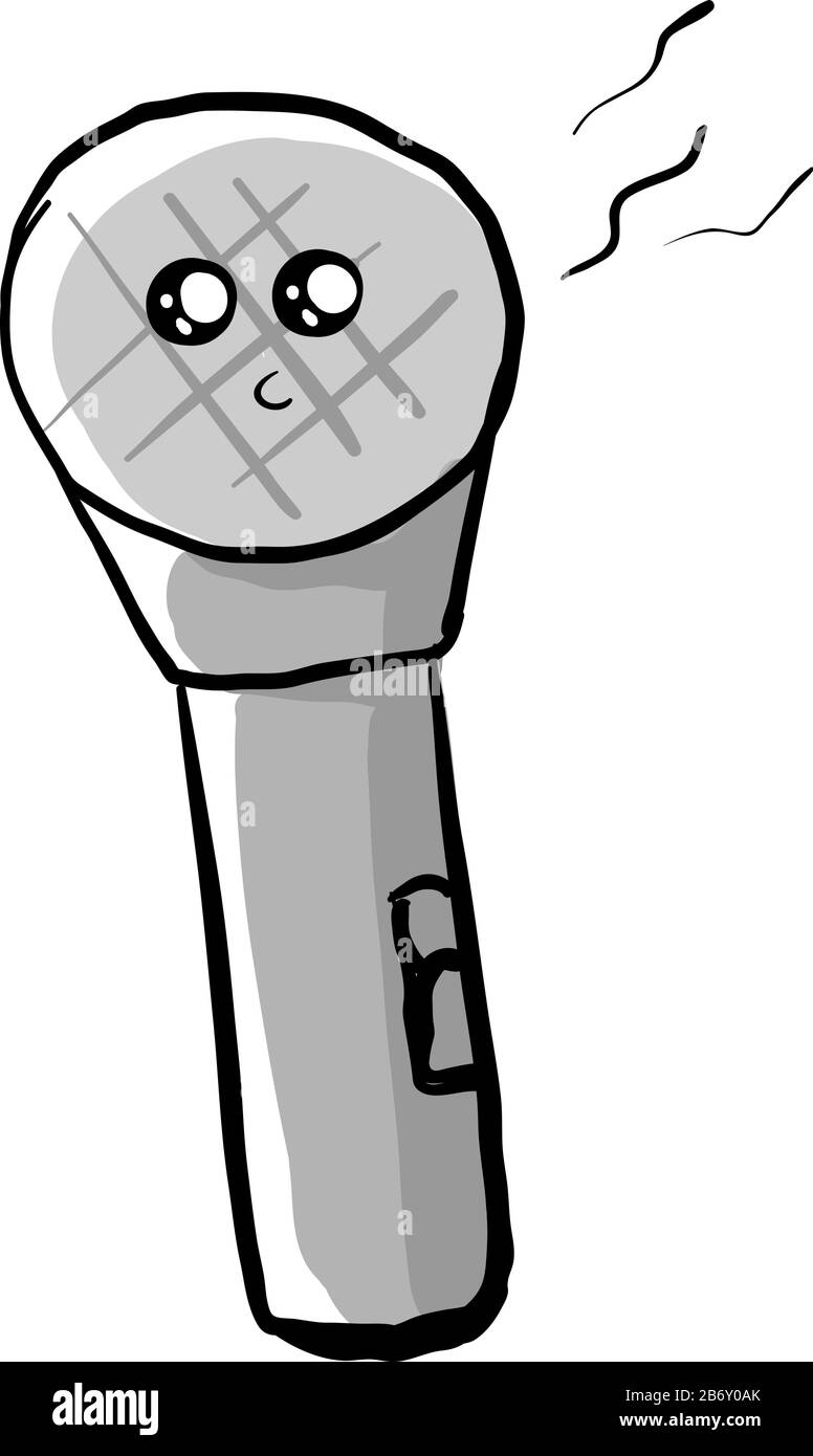 Singing microphone, illustration, vector on white background Stock ...