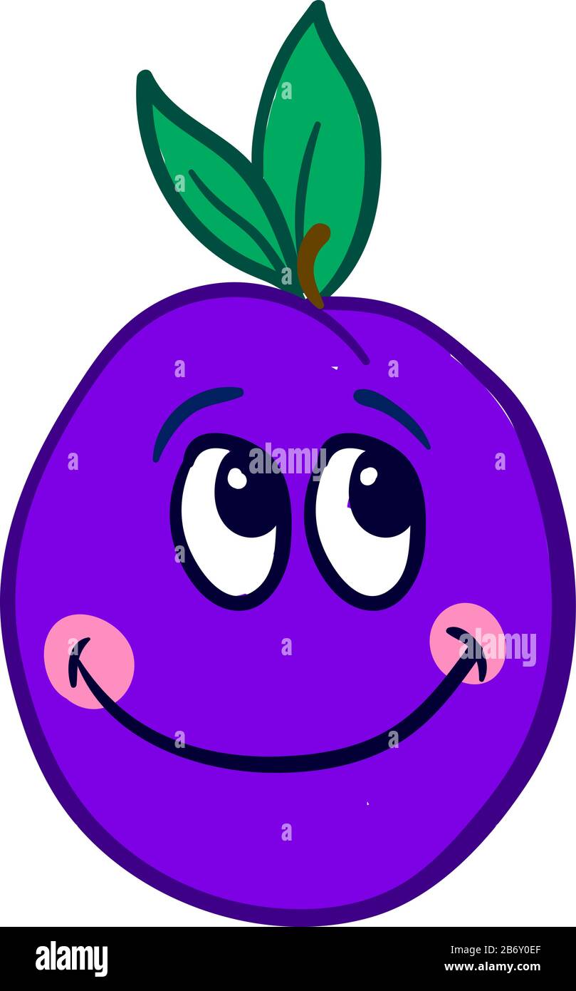Happy prunes, illustration, vector on white background Stock Vector ...