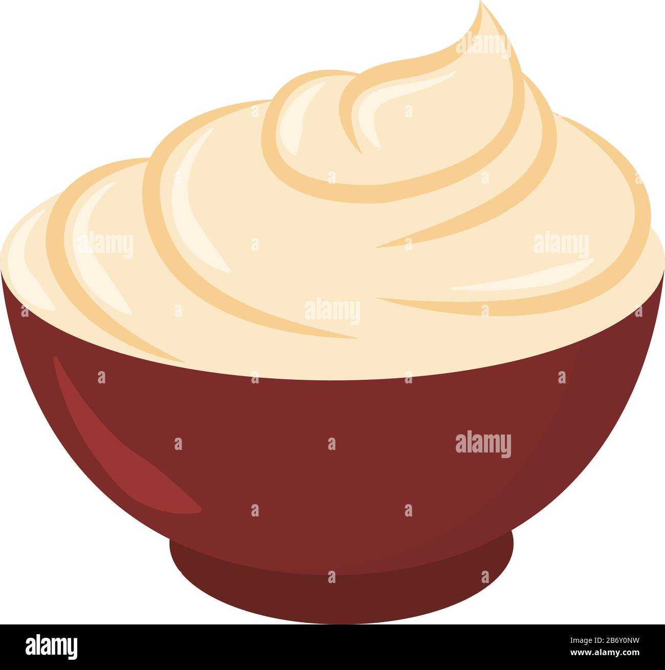 Sour cream, illustration, vector on white background Stock Vector Image ...