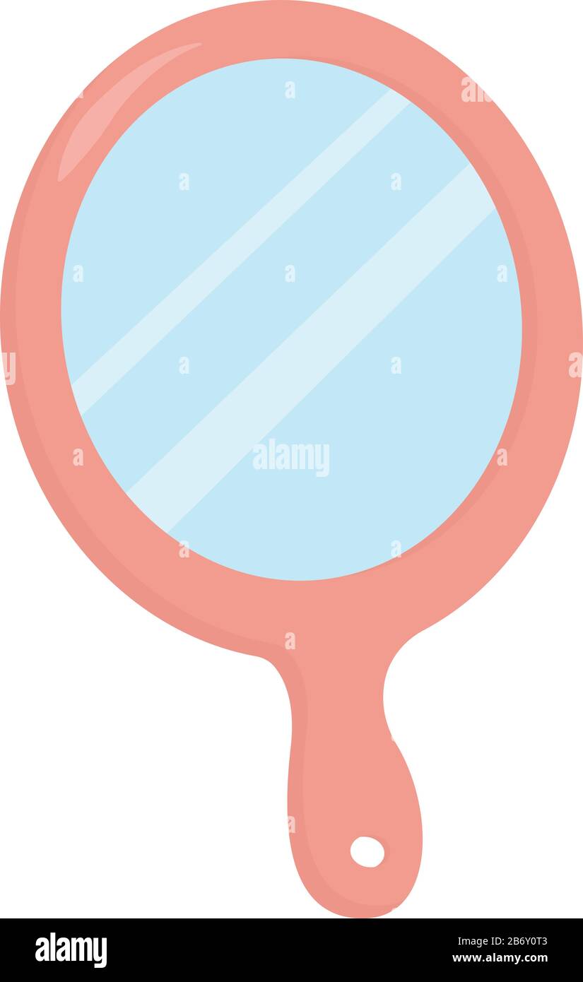 Pink mirror, illustration, vector on white background Stock Vector ...